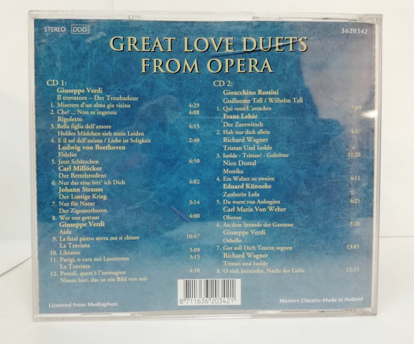 92888 2 CD - The Great Composers - Great Love Duets From Opera | eBay