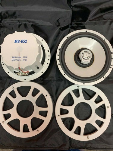 Pair MS-652 6.5" 2way 90 Watt Marine Speakers Stereo NEW in White Box ...