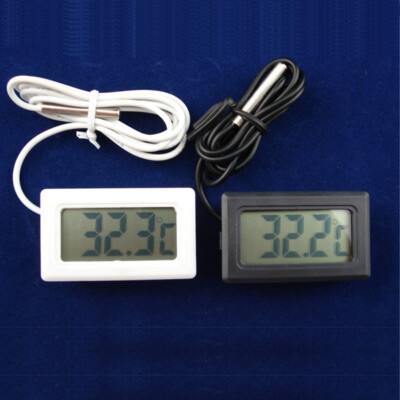 Aquarium LCD Digital Submersible Thermometer Built-in Sensor Probe for ...