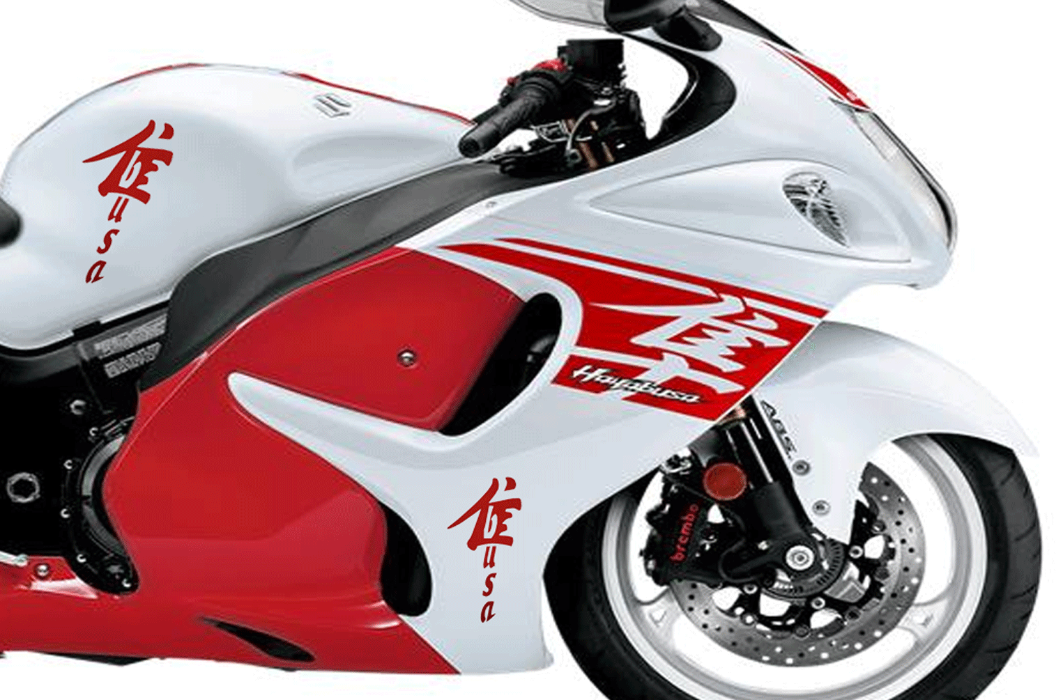 CUSTOM HAYABUSA KANJI DECALS/ STICKERS COLORS OR CHROME | eBay