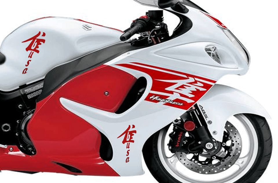 CUSTOM HAYABUSA KANJI DECALS/ STICKERS COLORS OR CHROME | eBay