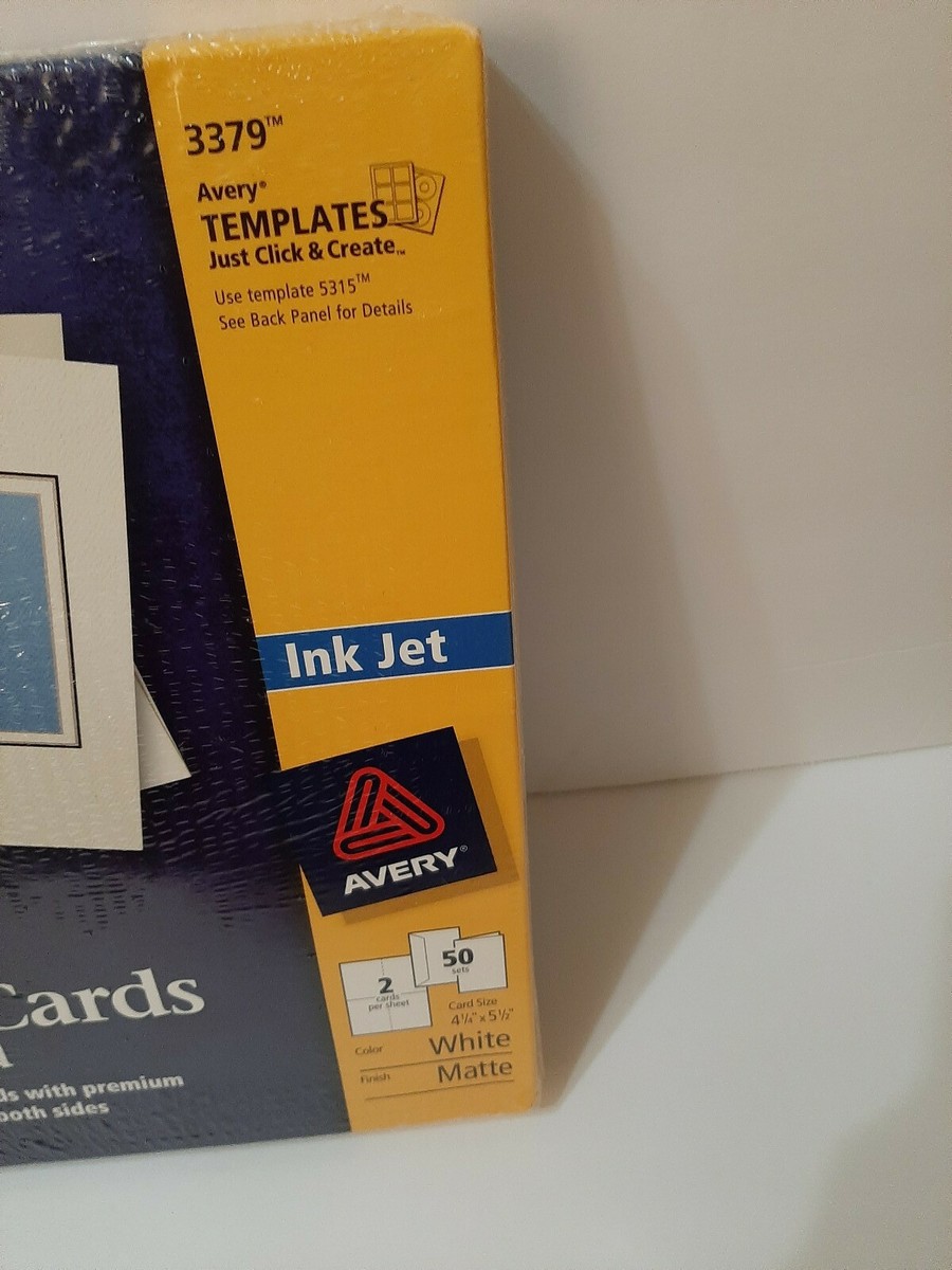 Avery Template 3379 Note Cards Avery Templates Matte White Note Cards