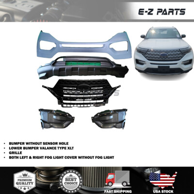 For 2020-2022 Ford Explorer Bumper kit with Grille and Fog Light Covers ...