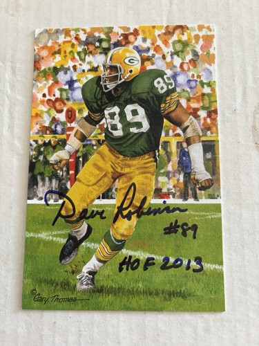 RARE Dave Robinson Signed Goal Line Art Card W/ HOF 2013 Inscription ...