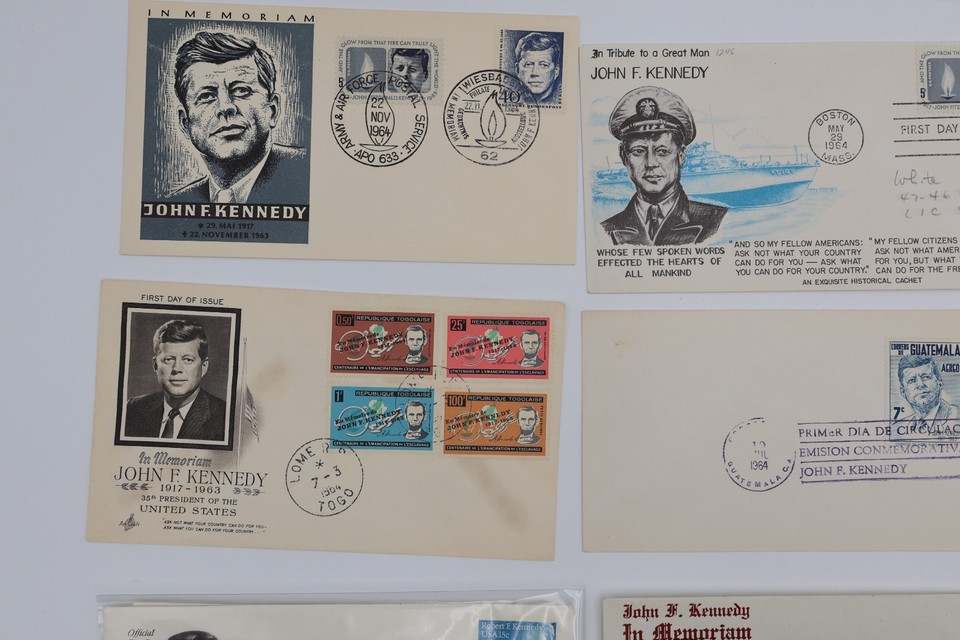 JFK FDC MEMORIAL COVERS JACKIE KENNEDY WHITE HOUSE THANK YOU SIGNED ...