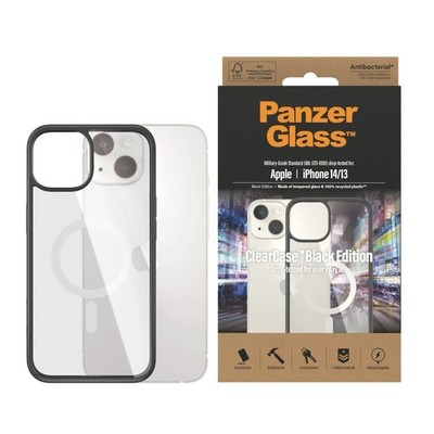 PANZERGLASS® CLEARCASE TRANSPARENT W. WHITE MAGSAFE & BLACK FRAME ...