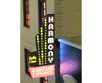 Miller Engineering ~ HO/N Scale Animated Sign Downtown Series #2 ~ Left ...