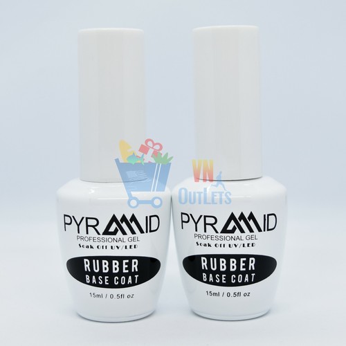 2 Bottles Pyramid Professional Gel Rubber Base Coat 15 mL - 0.5 fl oz ...