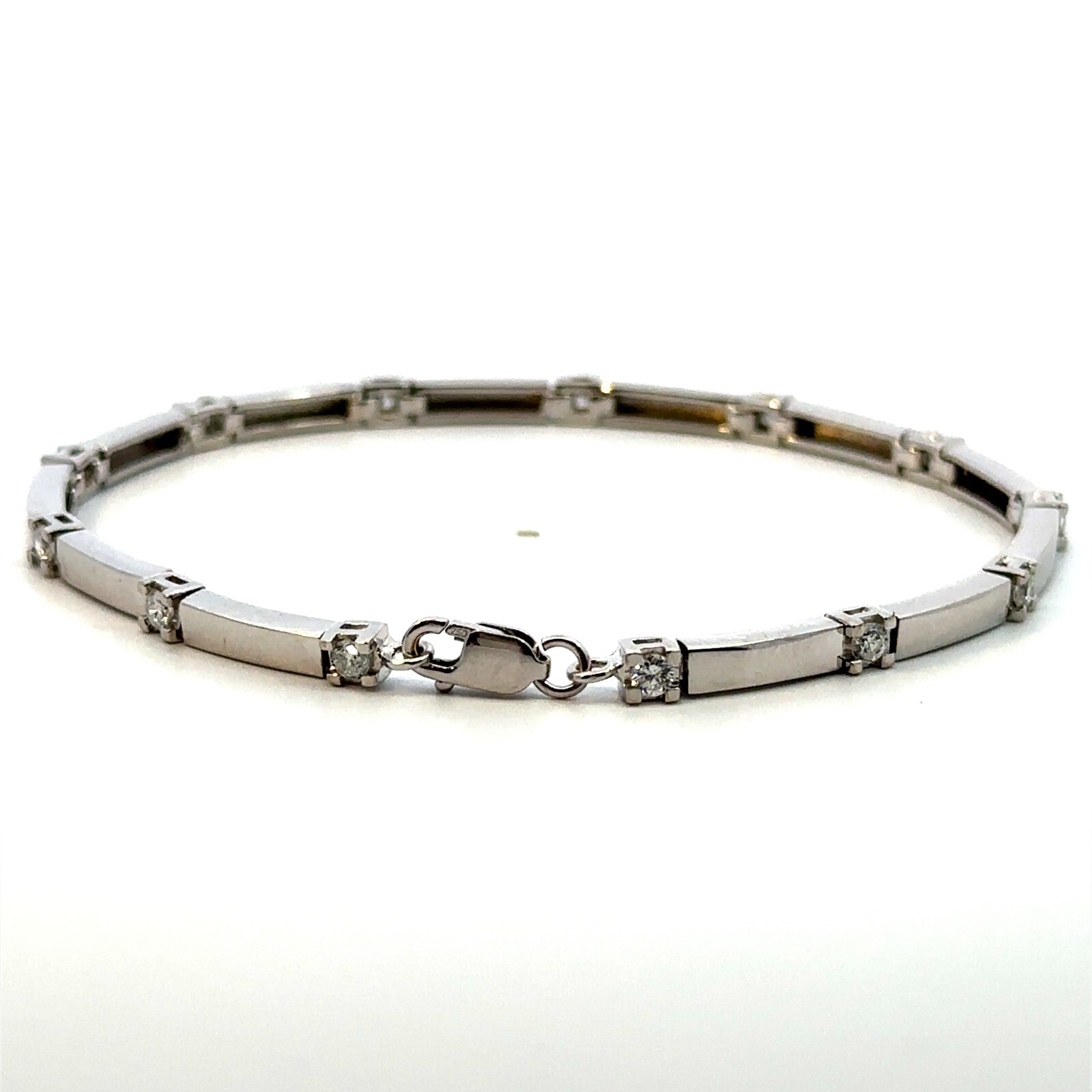 18K White Gold Round Natural Diamond Tennis Bracelet 6.5 Inches | eBay