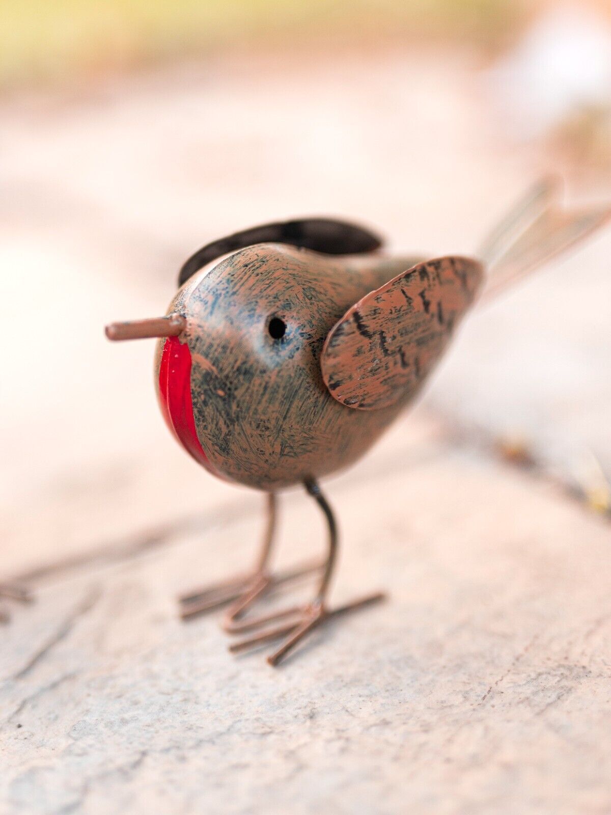 3c Robin Garden Ornaments Red Breast Bird Statues Outdoor Decor Metal ...