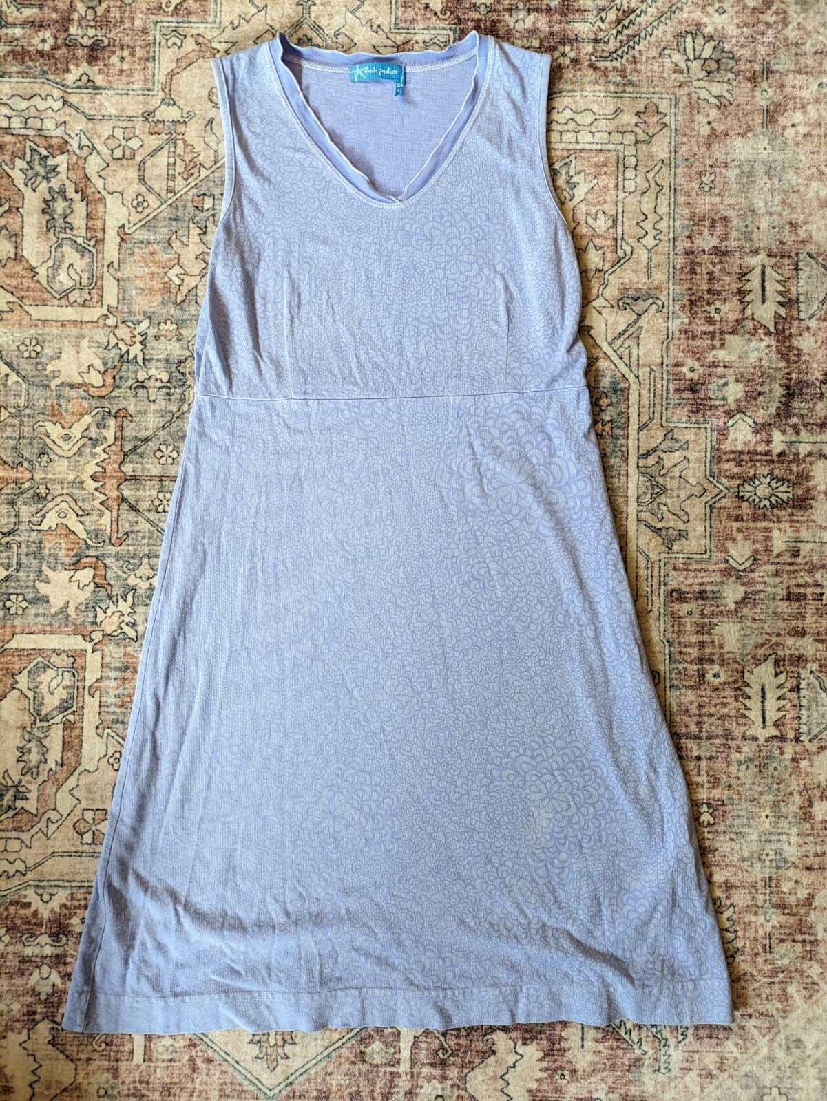 Purple Fresh Produce Subtle Pattern Tank Dress XS Coo… - Gem