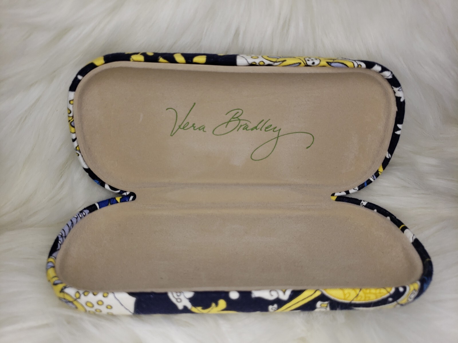 Vera Bradley Ellie Blue Elephant Clamshell Eyeglasses / Sunglasses Case ...