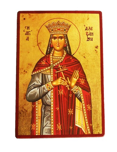 Greek Russian Orthodox Handmade Wooden Icon St. Alexandra 19x13cm | eBay