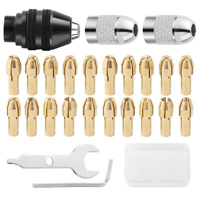 26-Piece Drill Chuck Adapter Set, Collet Set for Dremel with Box ...