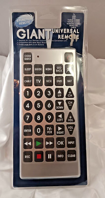 Giant Universal 8 Function Remote Control TV VCR SAT DVD CABLE w/ Big ...