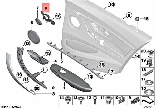 Genuine BMW F30 F30N F31 F31N F80 Adapter tweeter rear Left OEM ...