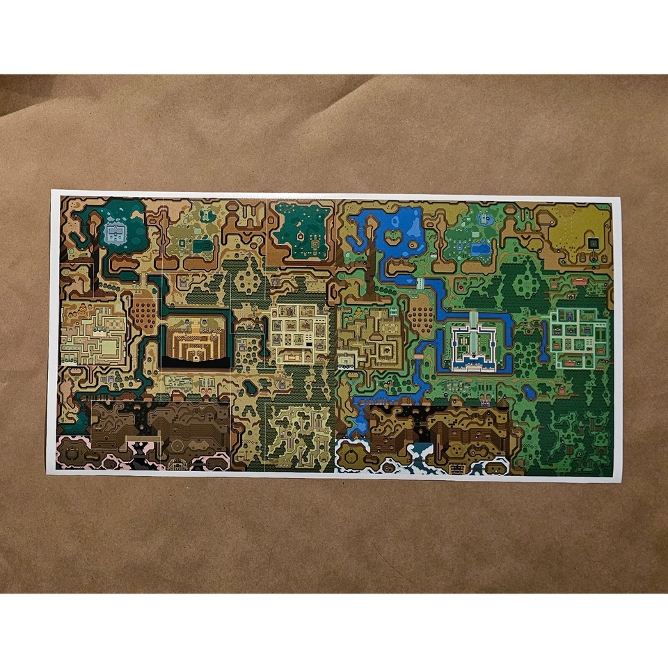 Zelda Map Classic NES 12" X 24" The Legend of Zelda Nintendo Link World ...