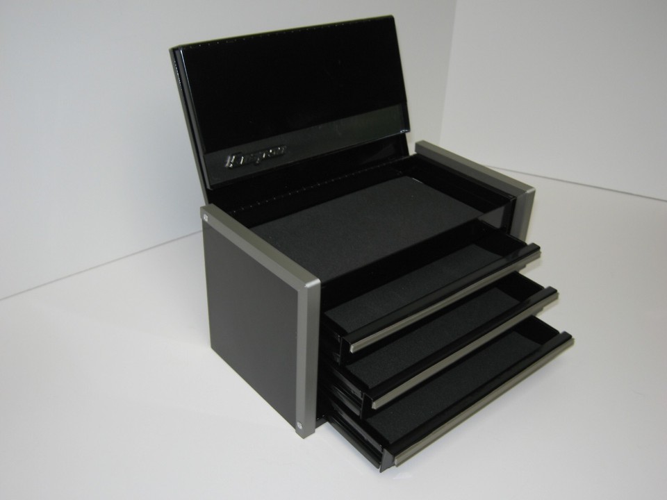 SNAP-ON MICRO 3-DRAWER TOP CHEST in BLACK, MODEL# KMC923APB NEW IN BOX ...