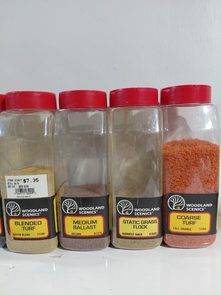 Lot of Model Railroad Scenery Supplies (Woodland Scenic Ballast Grass ...