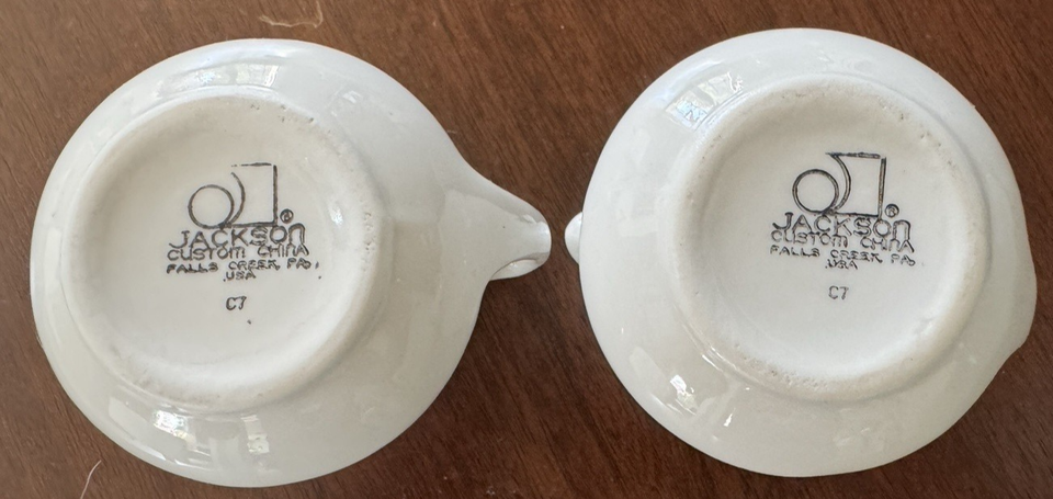 Pair of Jackson Custom China Restaurant / Diner Ware Creamer / Pitcher ...