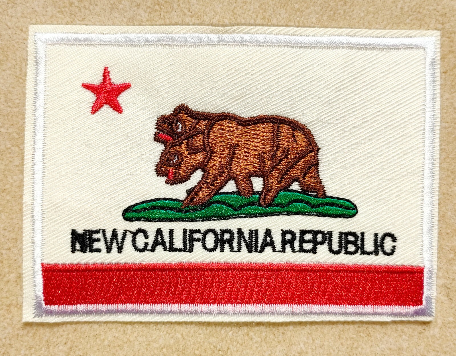 10x NEW REPUBLIC STATE Double Head Bear CALIFORNIA Iron On Patch ≈3.6*2 ...