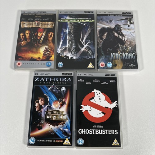Sony PSP UMD Video Movies Bundle x5 Ghostbusters Godzilla King Kong ...