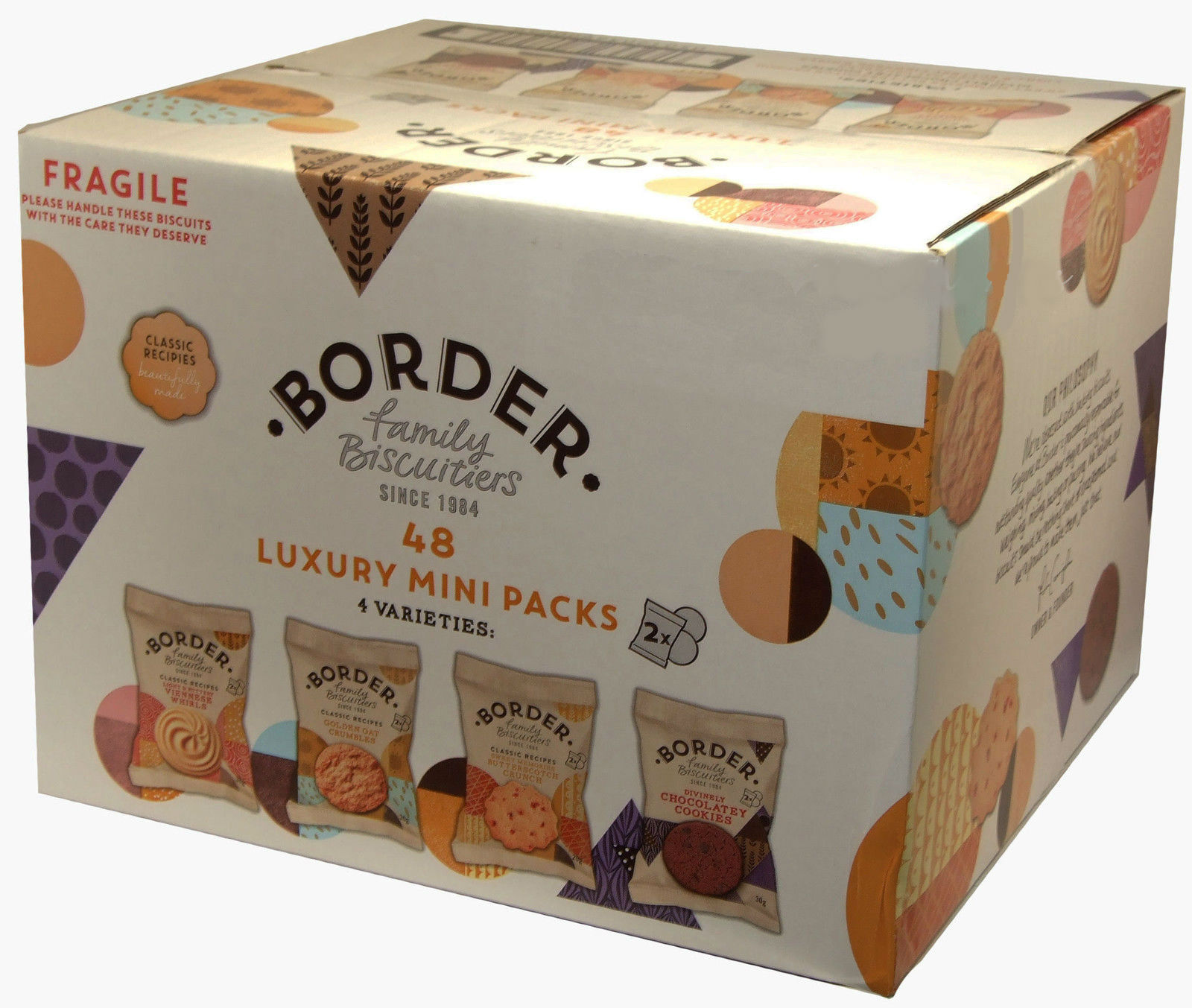 2 x Border Biscuits 48 in a box (4 Varieties) Luxury Mini Packs, 192 ...