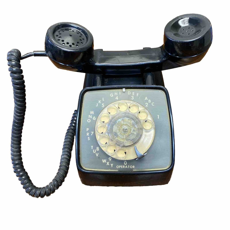 Vintage GTE Automatic Electric Telephone Black Rotary Classic Dial Desk ...