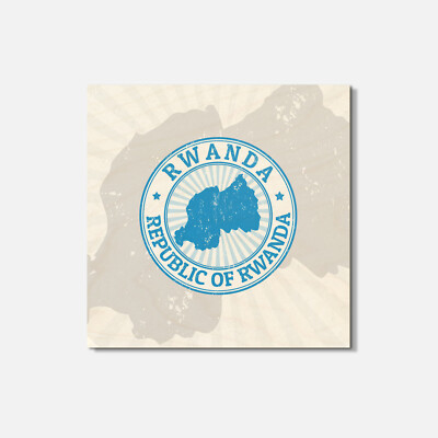 Rwanda Map Grunge 4'' X 4'' Square Wooden Coaster | eBay
