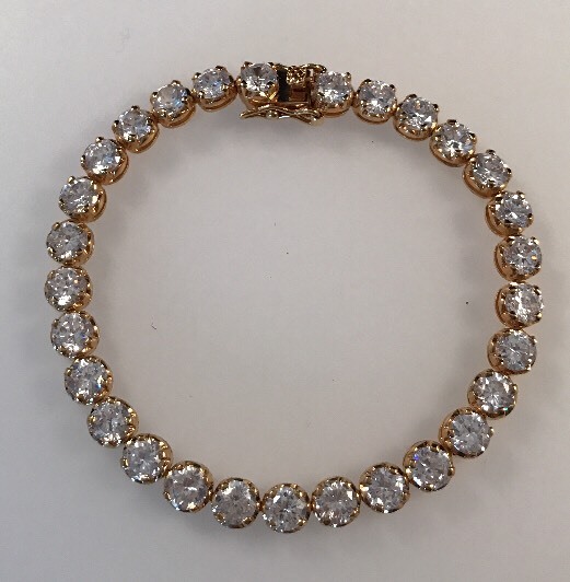 Designer Cubic Zirconia CZ Signed DBJ 925 Tennis Bracelet 7.5" New | eBay