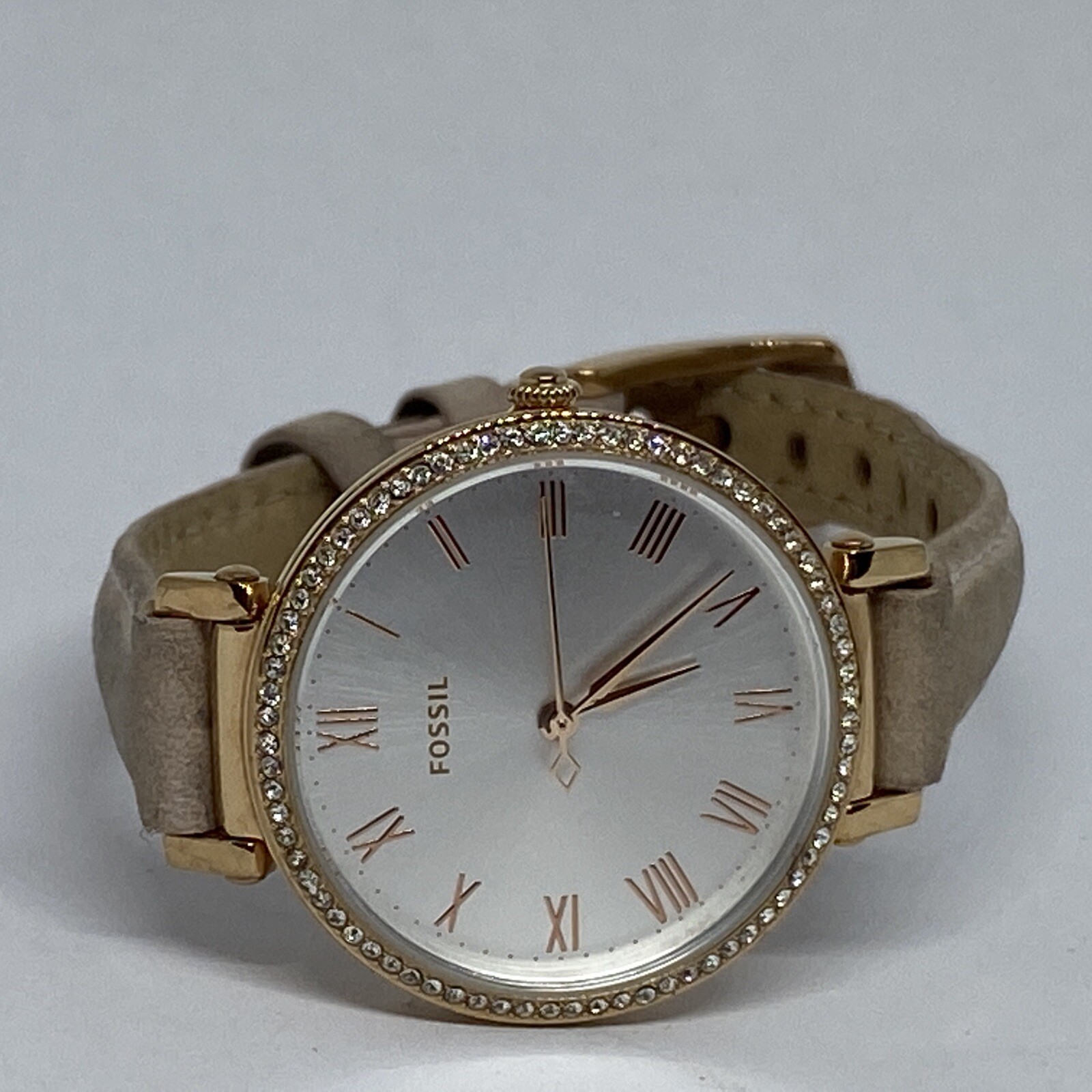 Fossil Kinsey ES4445 Women's Beige Leather Analog Silver Dial Quartz ...