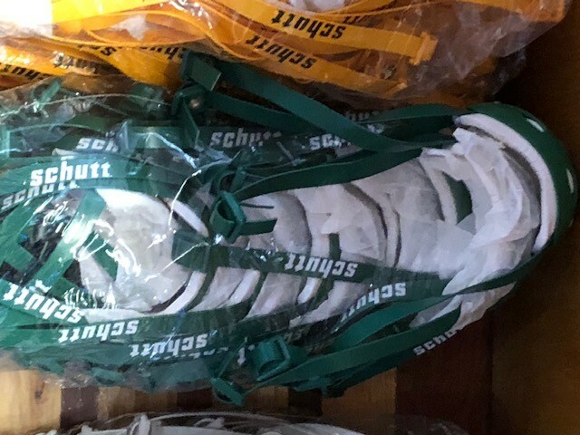 Schutt Football Adult 4-Pt. HHU Kelly Green Hard Cup Chinstrap, lot of ...