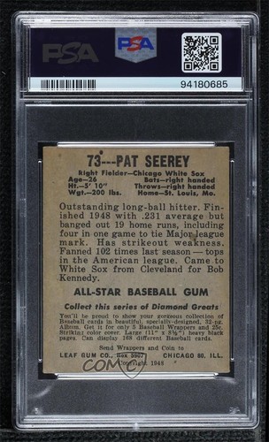 1948-49 Leaf Pat Seerey #73 PSA 2 Rookie RC | eBay