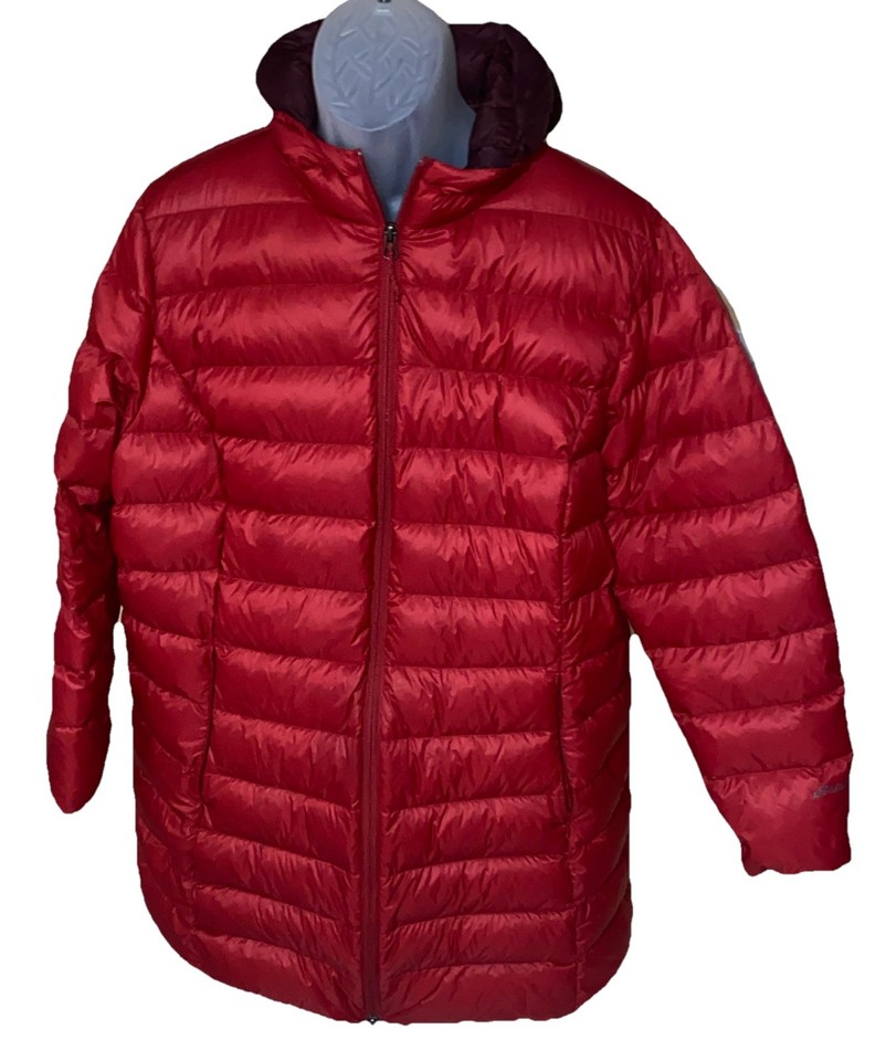 Eddie Bauer EB 650 Down Hoodie Jacket Puffer Women's Sz 1X Red ...