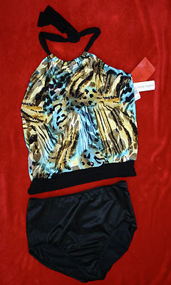 MagicSuit Miraclesuit Underwire Halter Blouson Alicia Tankini Sz 14 RTL ...