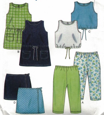 6071 Simplicity New Look Sewing Pattern Knit Pants, Skirt, Dress & Tops ...