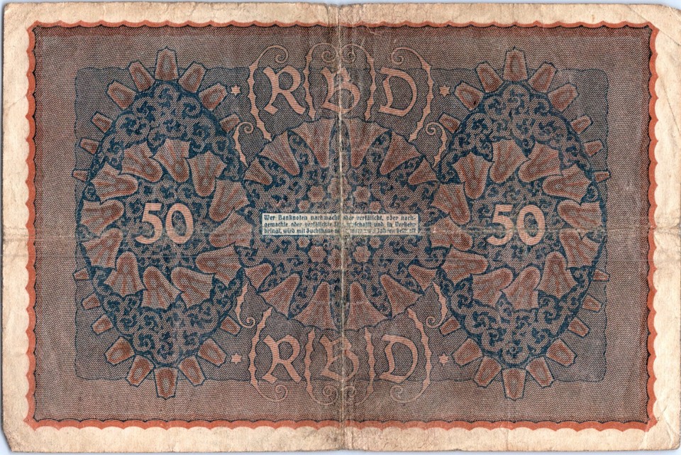 Germany Funfzig 50 Mark banknote, Berlin 24 June 1919 - Lot #7362 | eBay