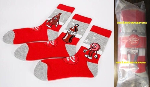 Fallout Nuka Cola Soda Bottle Cappy Mix & Match 3 Pair Bundle 6 Socks ...