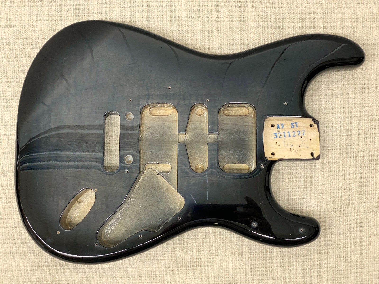 OEM ALL WOOD Fender Squier STRAT BODY Black Burst Flame Maple Top FMT ...