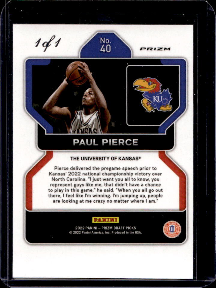 2022 Prizm Draft Picks Paul Pierce Nebula Choice Prizm #1/1 Celtics | eBay