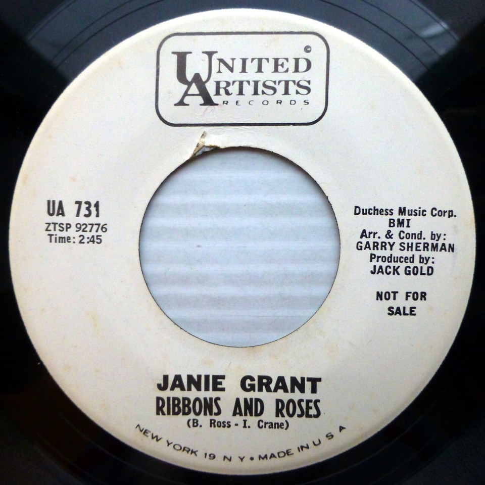 JANIE GRANT Girl Group PROMO VG++ 45 Too Young For Me Ribbons & Roses ...