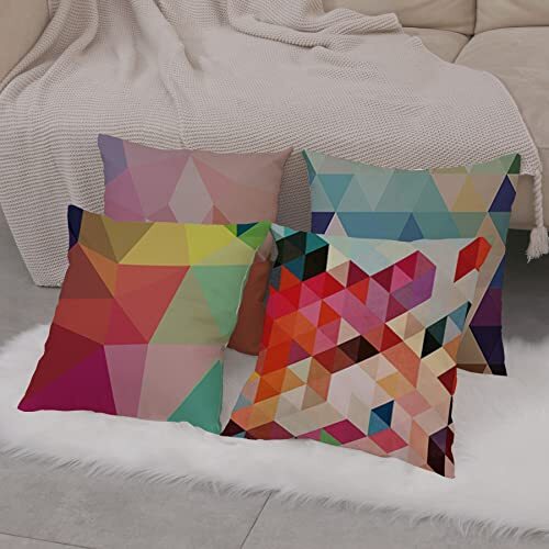 4 Pack Colorful Geometry Throw Pillow Covers Cases Square Decorative ...