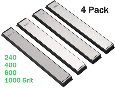 4PCS Diamond Sharpening Stone Set 240 400 600 1000 Grit Knife Chisel ...