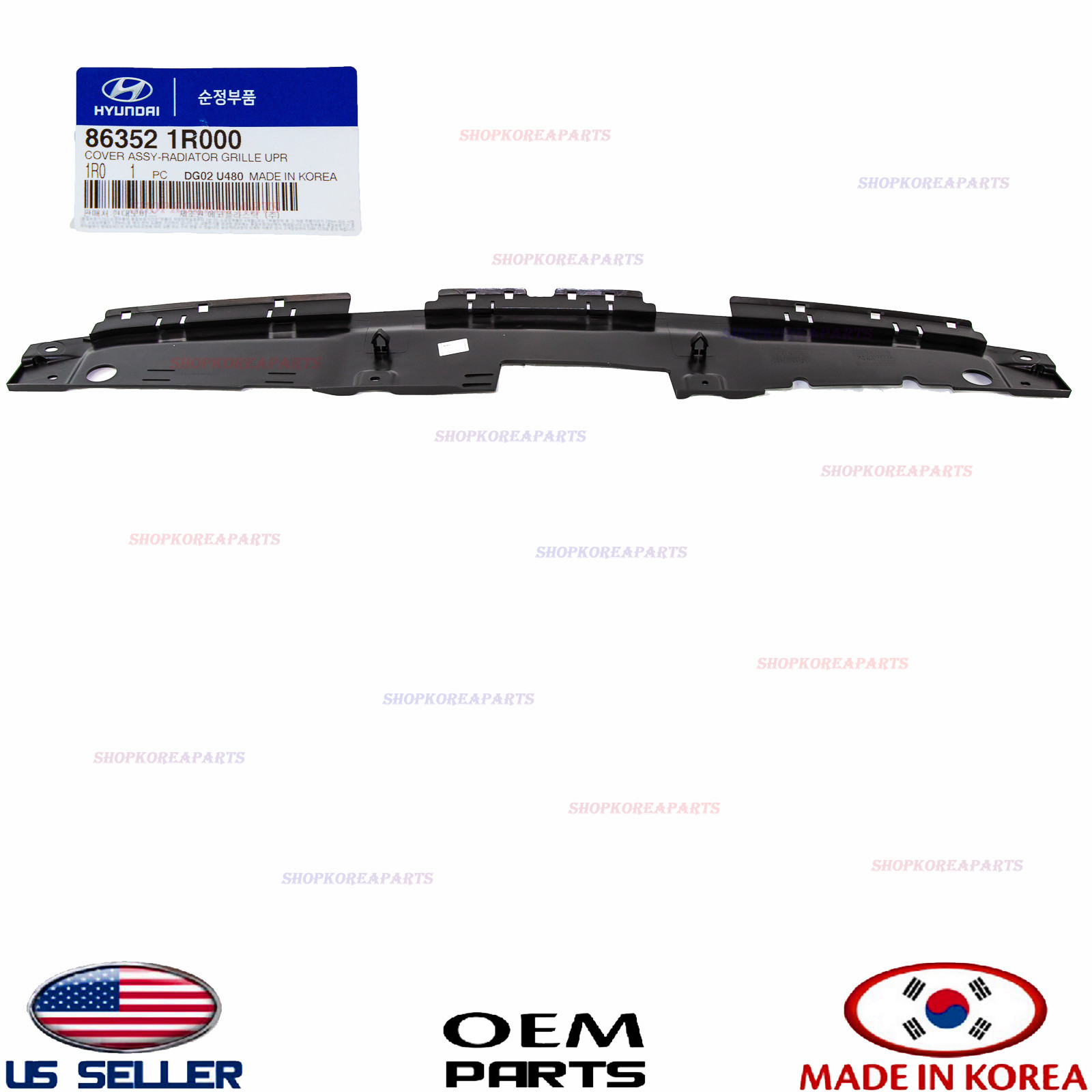 Genuine Upper Grille Cover Sight Shield OEM 2012-2017 Hyundai Accent ...