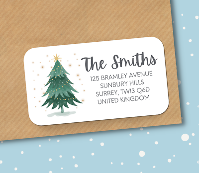 Return Address Labels Merry Christmas Address Labels Holiday
