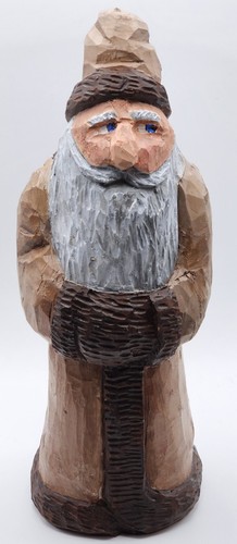 Vintage Hand Carved & Painted Wooden Santa Claus Rustic Country ...