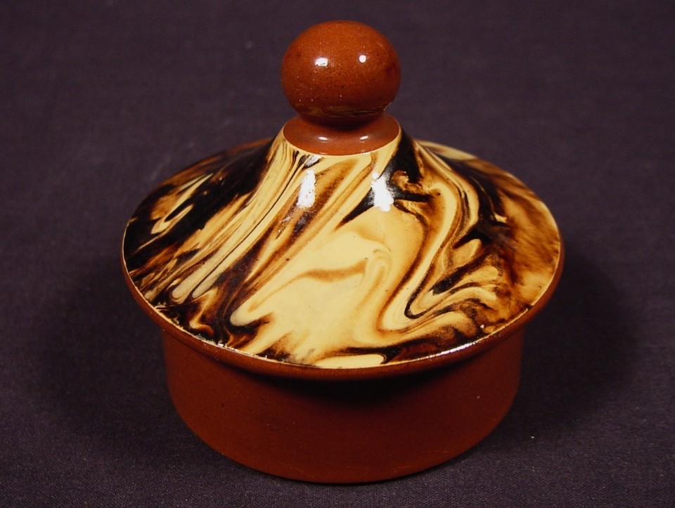 VERY RARE circa 1870 SIGNED MARBLED AGATE WARE TEA POT MOCHA WARE ...
