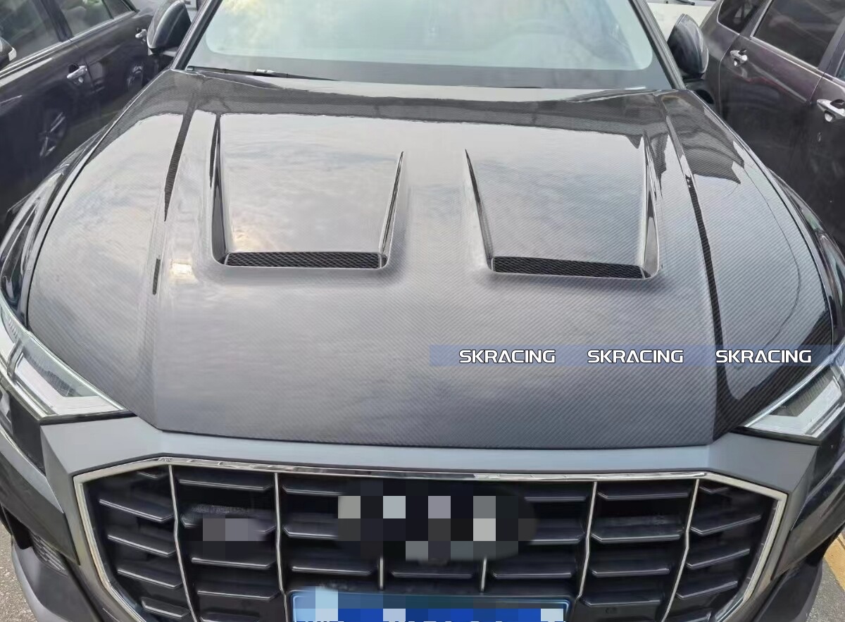 For Audi Q5 Q8 SQ8 RSQ8 19+ Dry Carbon Fiber Front Hood Panel Enginne ...