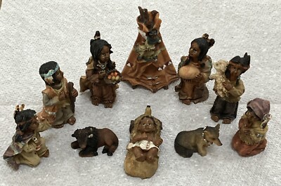 NATIVE AMERICAN NATIVITY SET-10 PIECES /RESIN | eBay