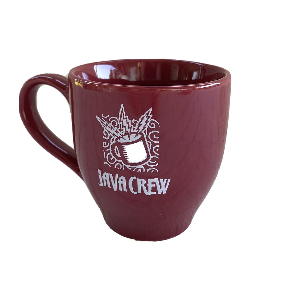 Java Crew Coffee Mug Burgundy Big Handle | eBay